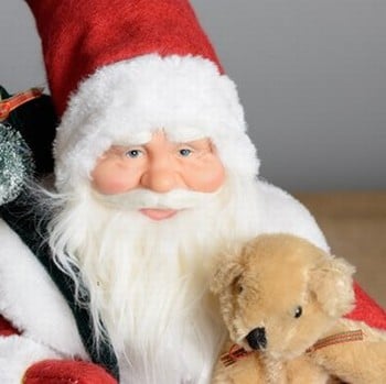 Luxury (60cm) Standing Santa with Teddy by Floral Silk - Harrod ...