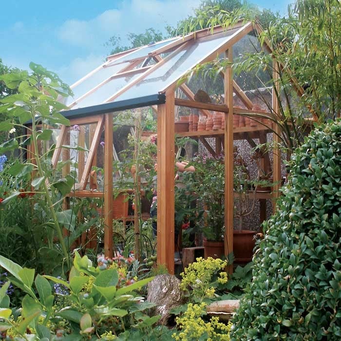 Essential 6ft x 6ft Cedar Greenhouse by Gabriel Ash - Harrod Horticultural