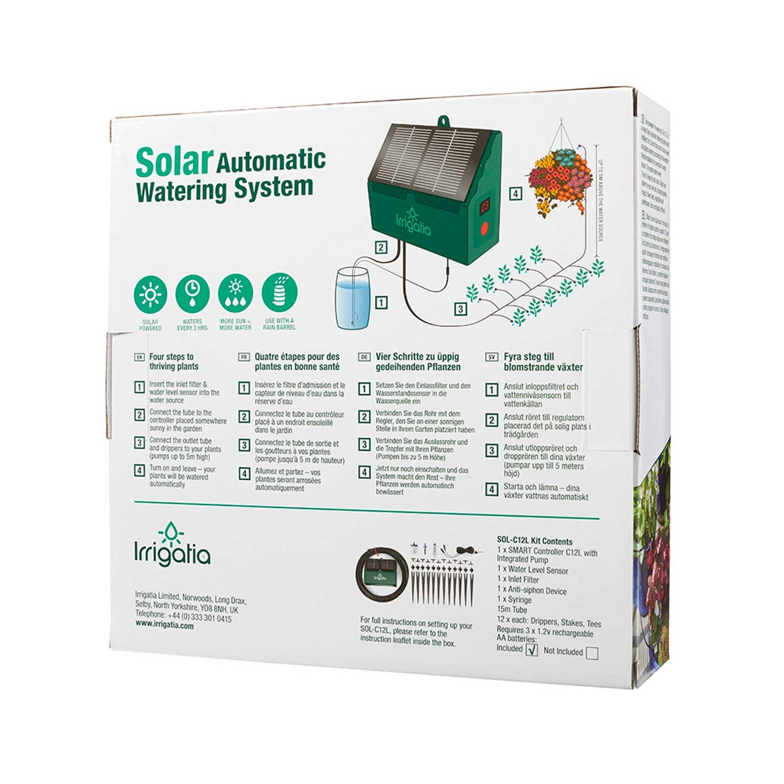 Irrigatia Solar Automatic Irrigation Kit - Harrod Horticultural (UK)