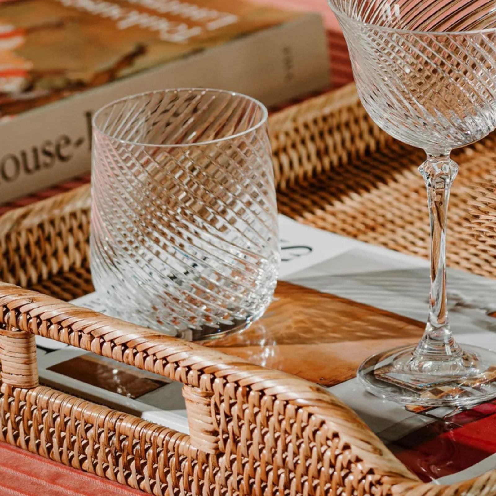 Julia Twisted Cut Crystal Tumblers - Harrod Horticultural
