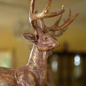 Large Golden Stag Christmas Ornament - Harrod Horticultural