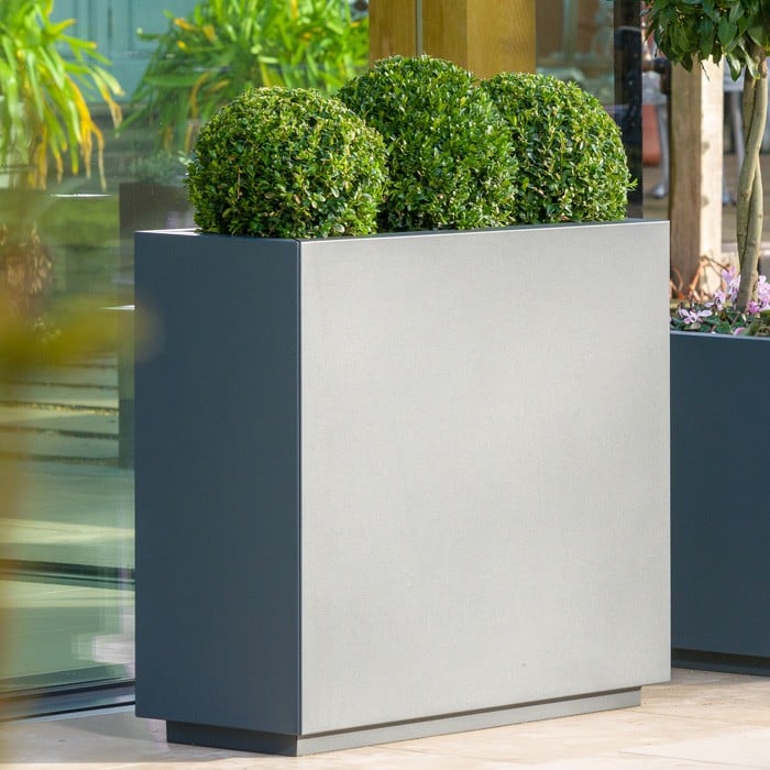 Harrod Rectangle Metal Planters - Anthracite Grey - Harrod Horticultural