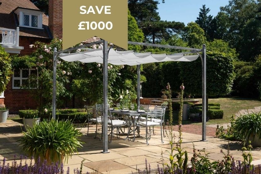 Southwold Traditional Pergola & Dining Table Set - Harrod Horticultural
