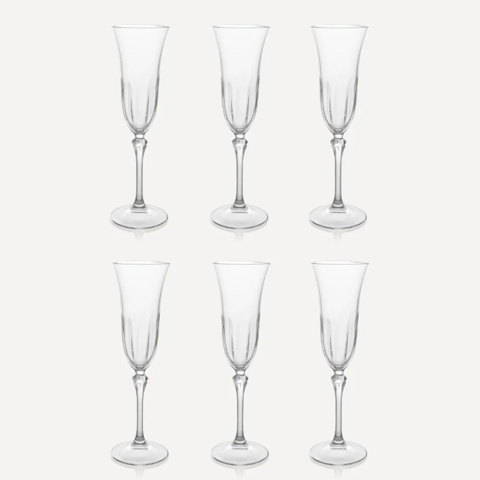 Daphne Optic Crystal Flutes - Set of 6