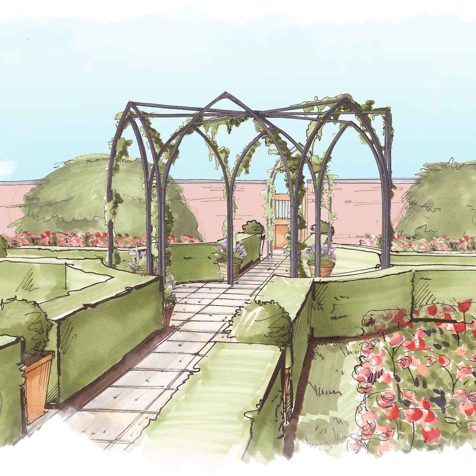 Gothic Gazebo Focal Point-Bespoke Design - Harrod Horticultural