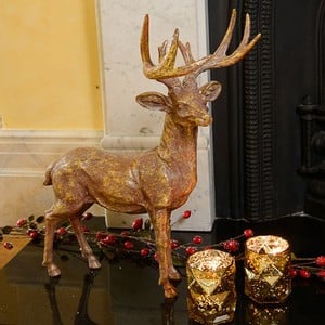 Large Golden Stag Christmas Ornament - Harrod Horticultural